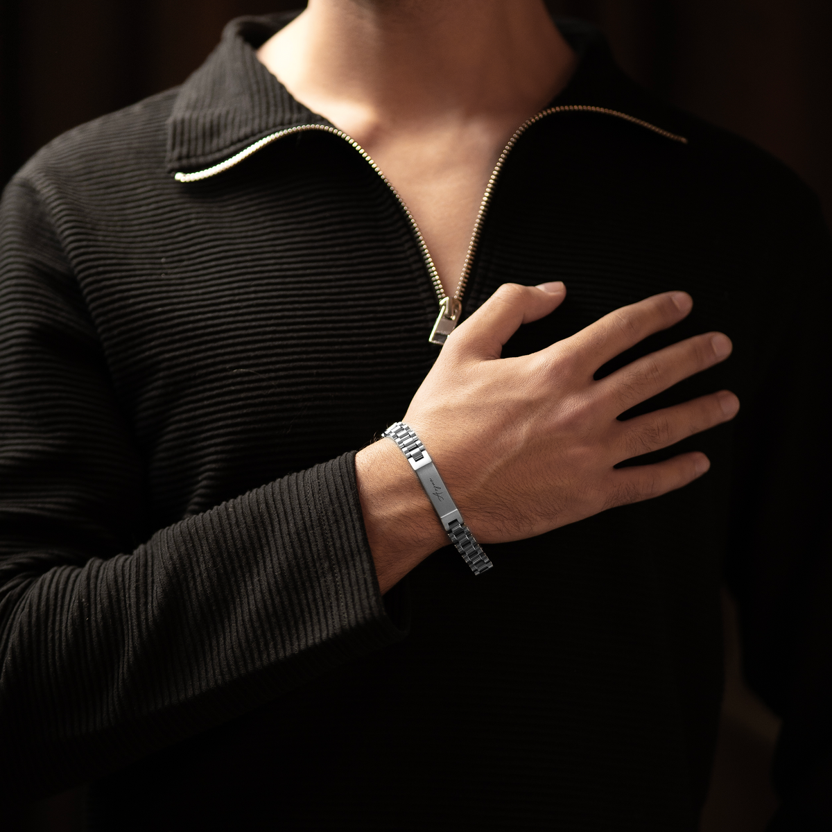 Buy Personalised Stark Silver Bracelet Online - Etchcraft Emporium