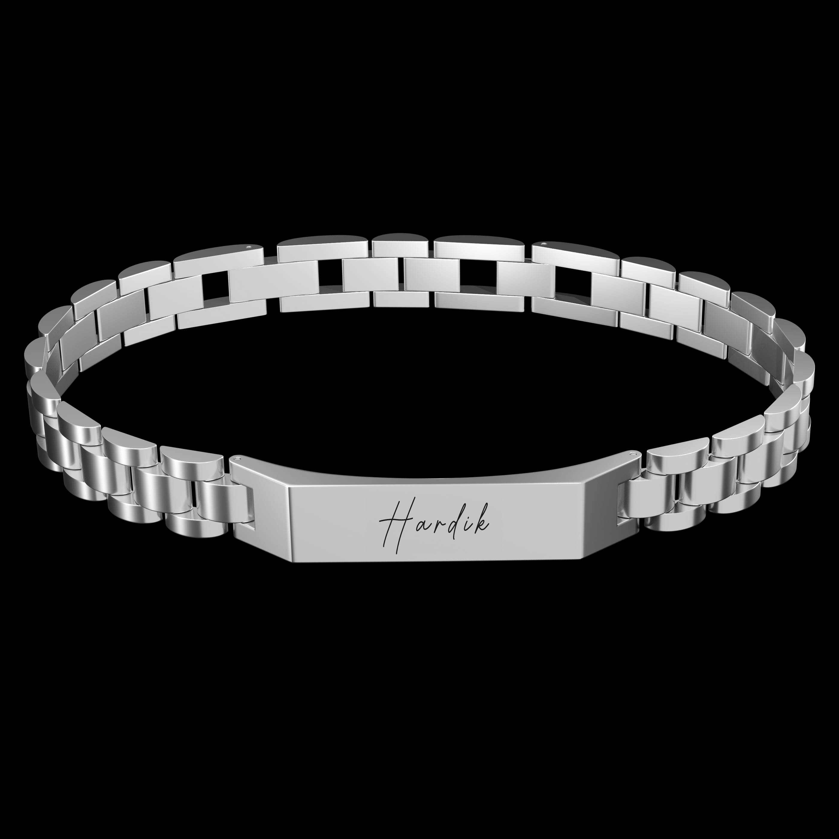 Buy Personalised Stark Silver Bracelet Online - Etchcraft Emporium