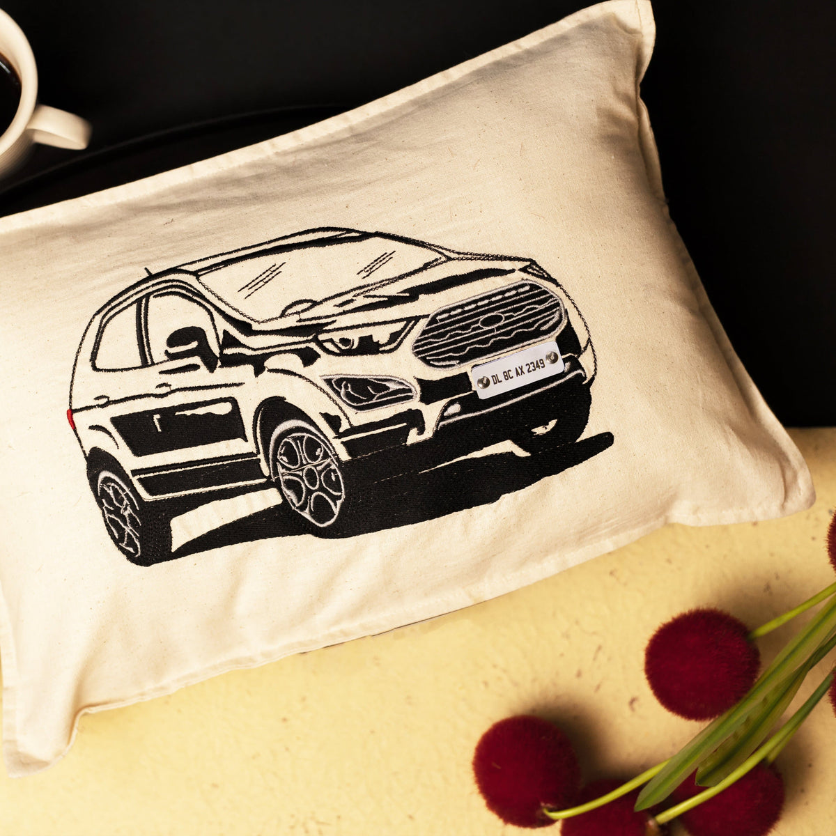 Buy Personalised Car Pillow Cover Online - Etchcraft Emporium