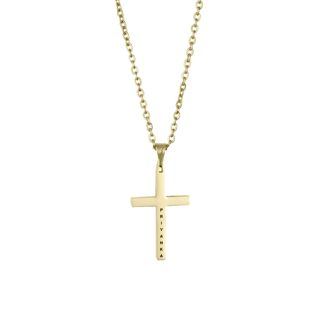 Buy Personalised Cross Shaped Pendant - Etchcraft Emporium